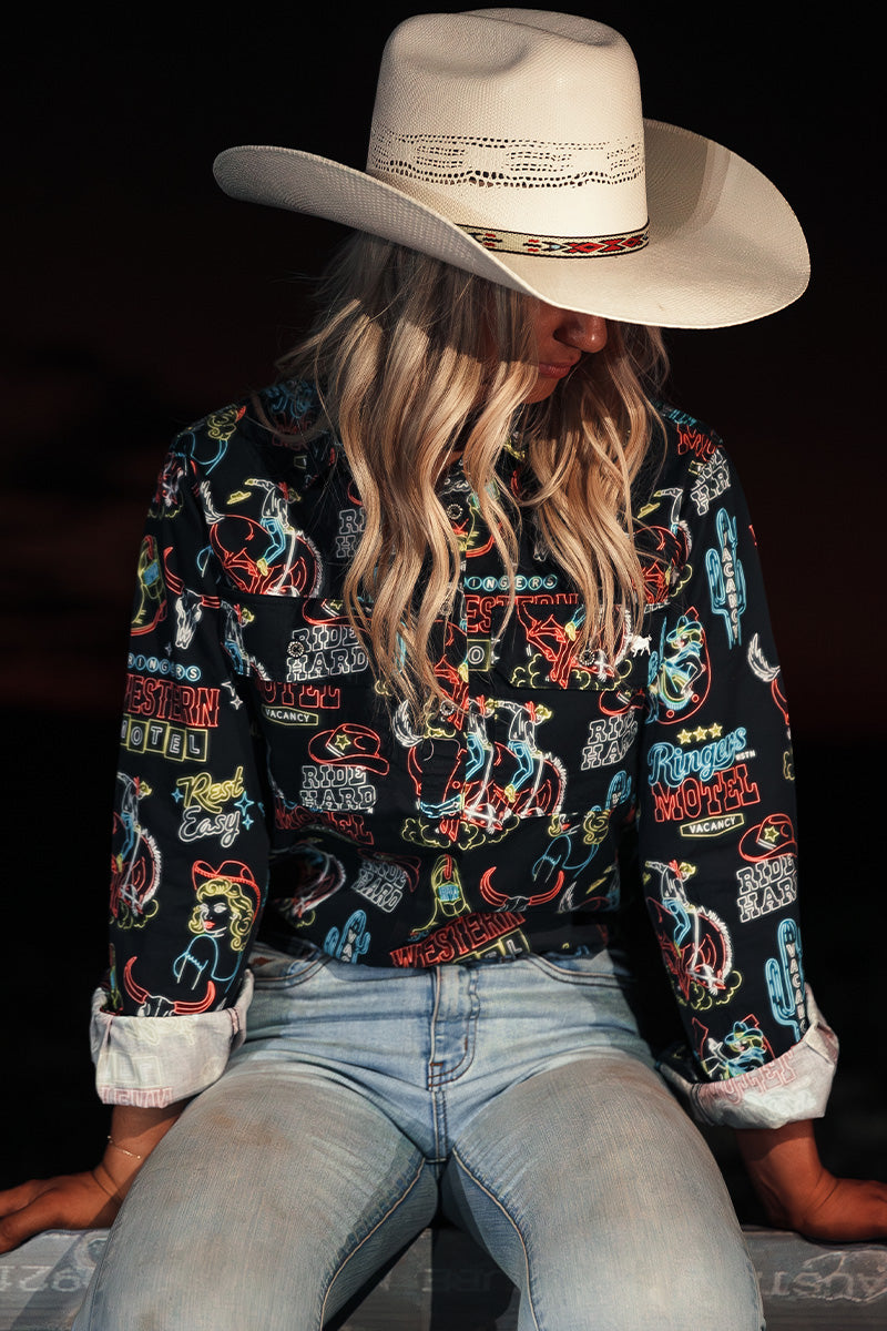 Rigers Western The Dyno Womens Limited Edition Half Button Work Shirt ...