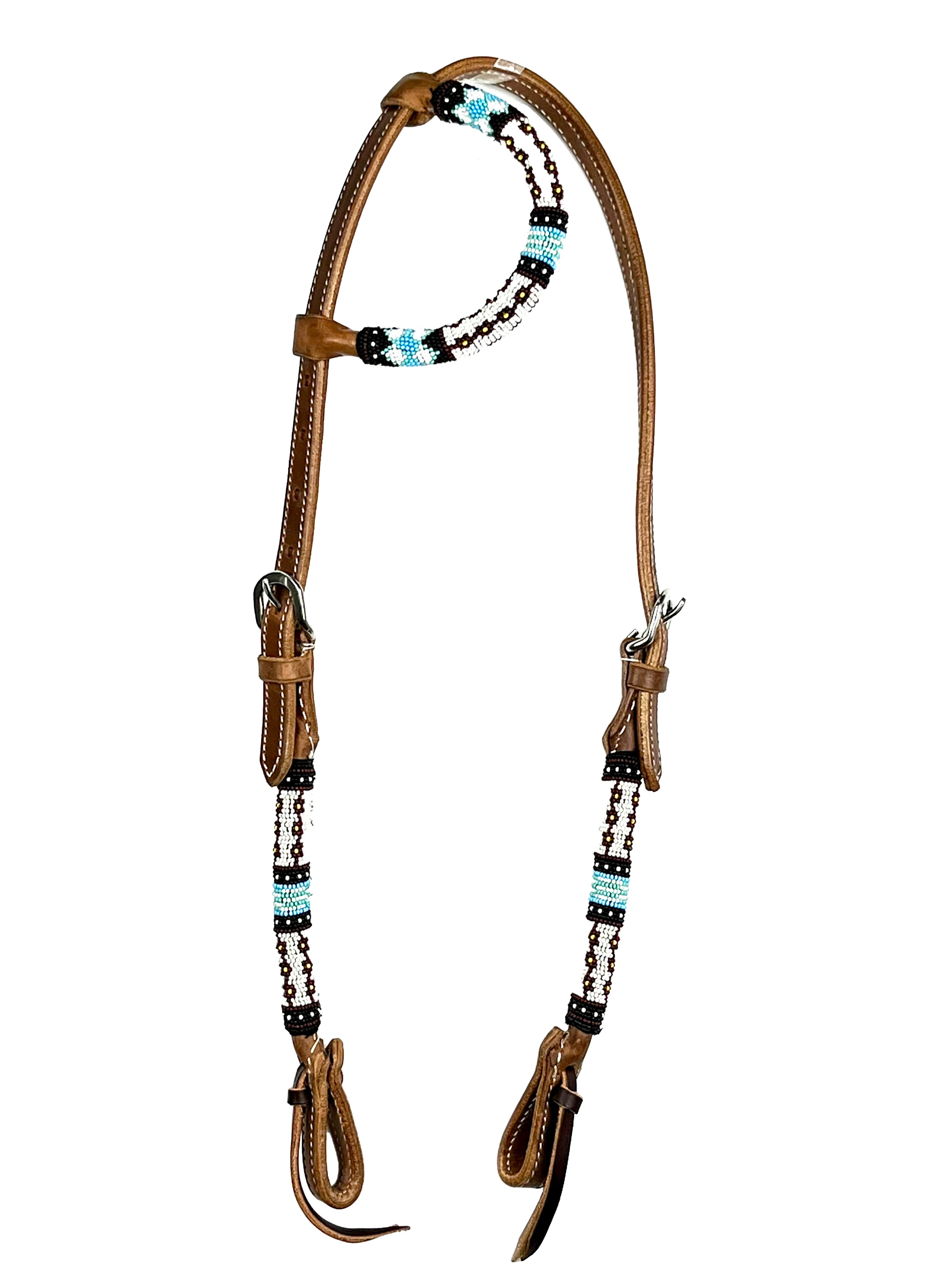 Ezy Ride Bridle One Ear with Blue Beaded Accent – NZ Tack Saddlery Co