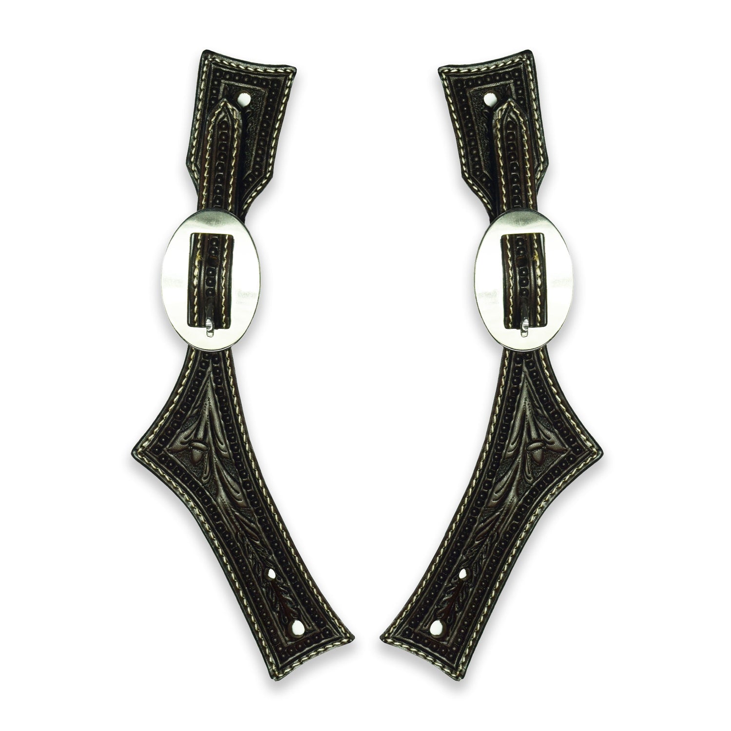 Ezy Ride Spur Strap Floral Hatched Stamping Chocolate – NZ Tack Saddlery Co