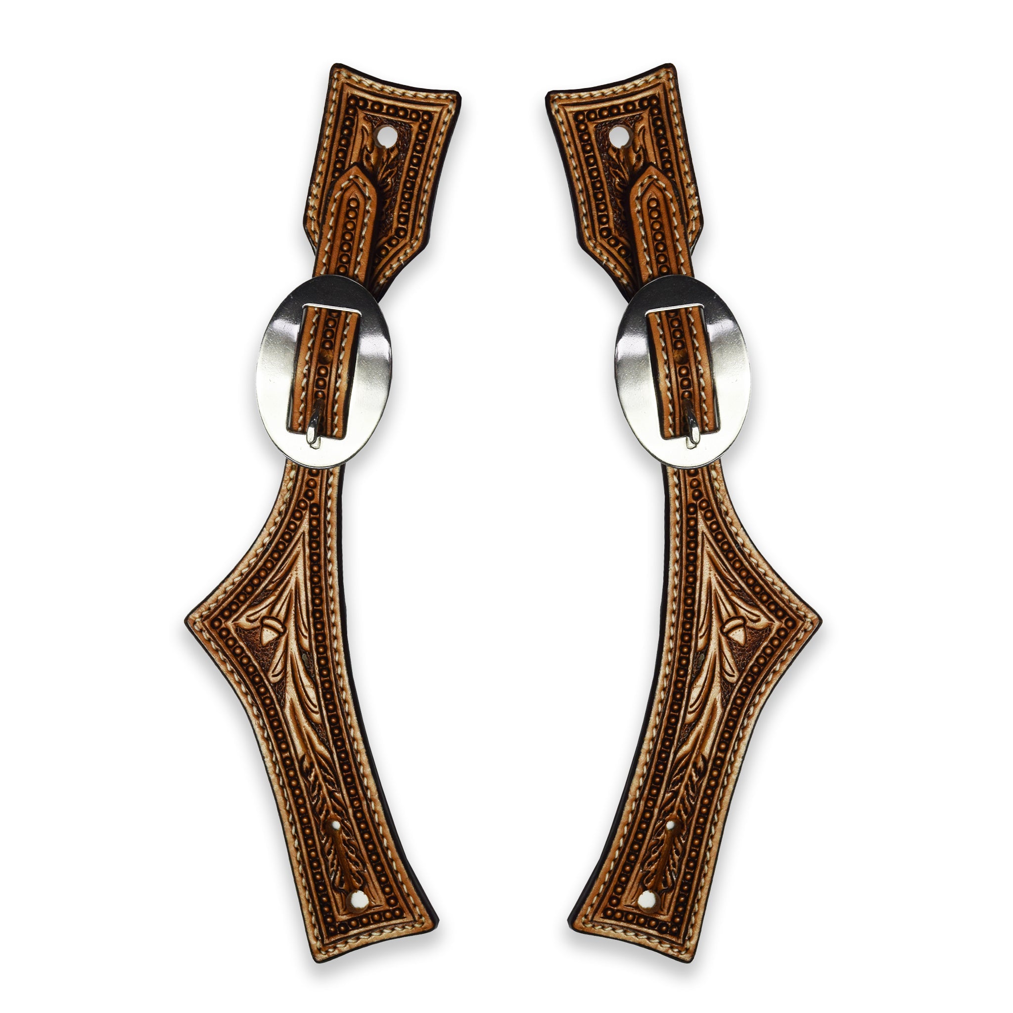 Ezy Ride Spur Strap Floral Hatched Stamping Light Oil – NZ Tack Saddlery Co